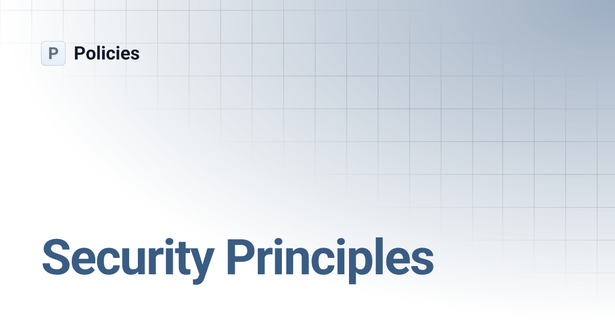 Security Principles | Policies